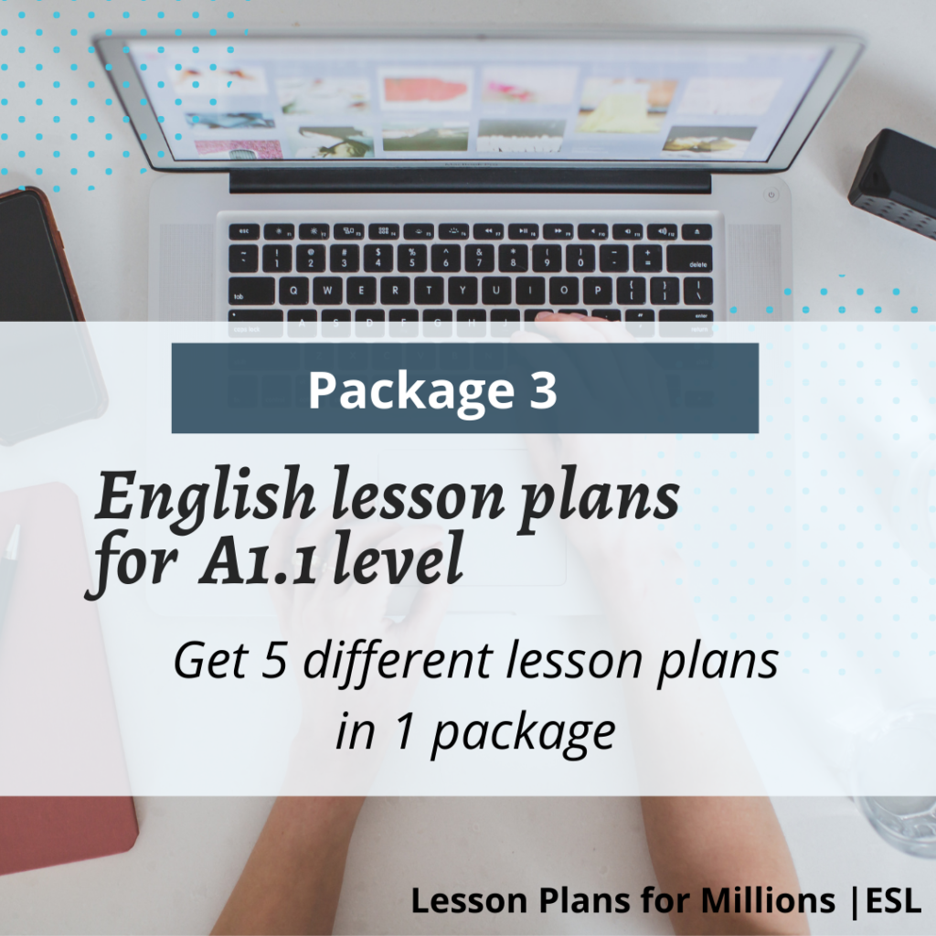 A1 ESL Lesson Plans for Adults (Downloadable)