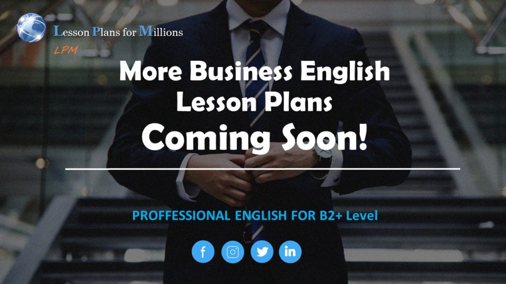Great Business English Lesson Plans (Online Classes) - 2022 - Lesson ...